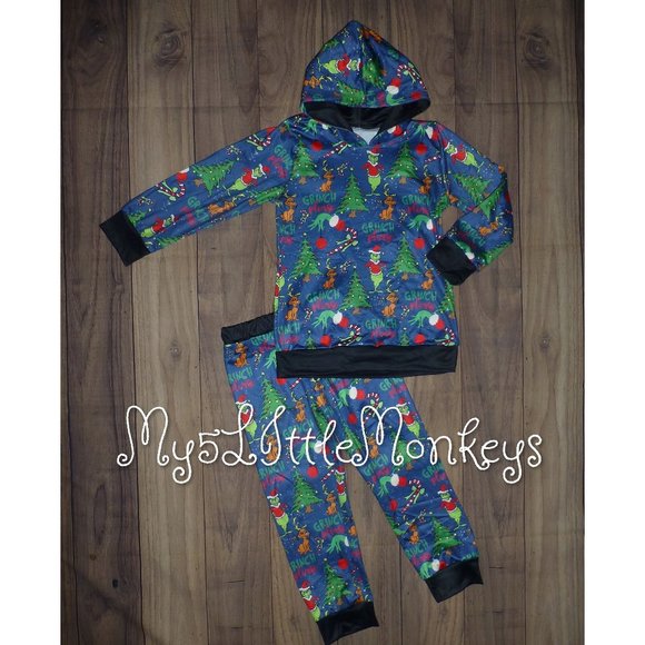Matching Sets | Boutique Grinch Stole Christmas Boys Hooded Sweatshirt Outfit Set | Poshmark